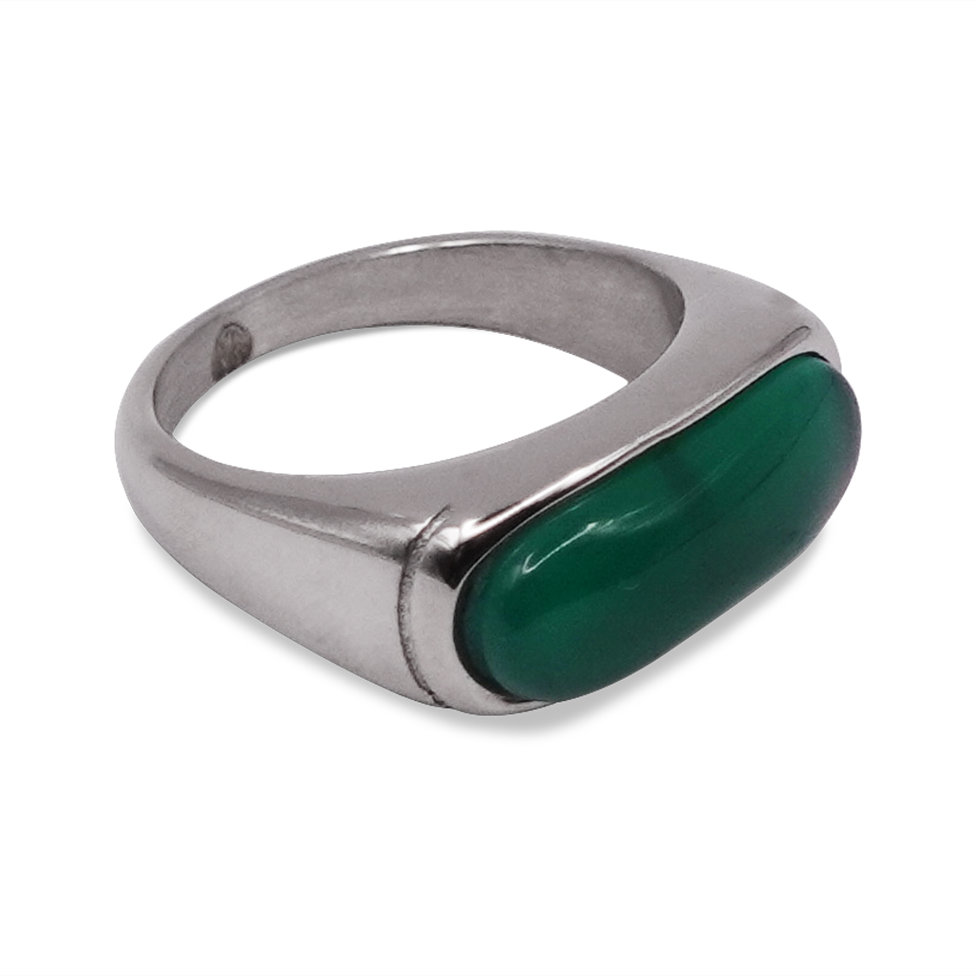 Envy Oval Green Stone Signet Ring