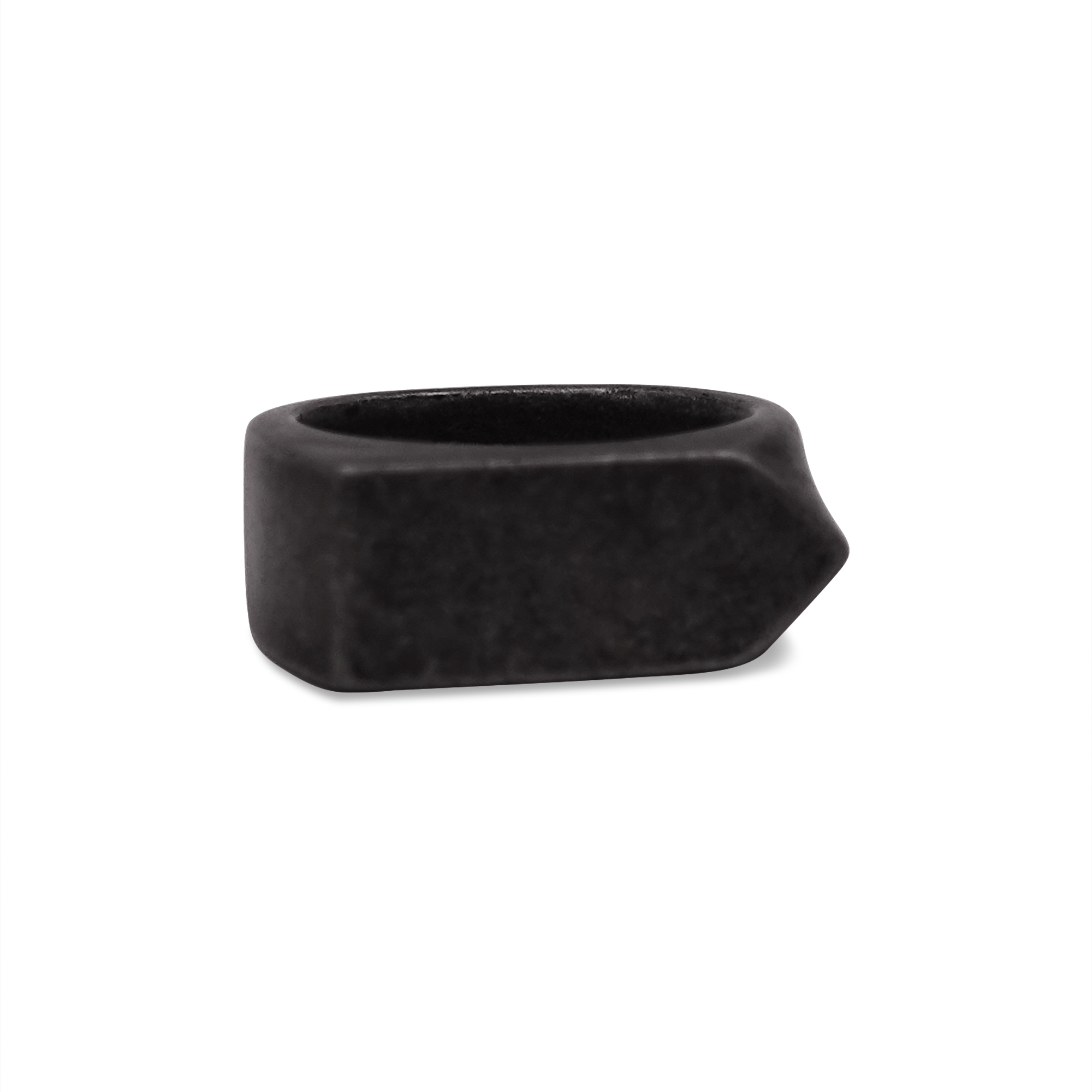 Liam Pointed Edge Raw Brushed Signet Ring
