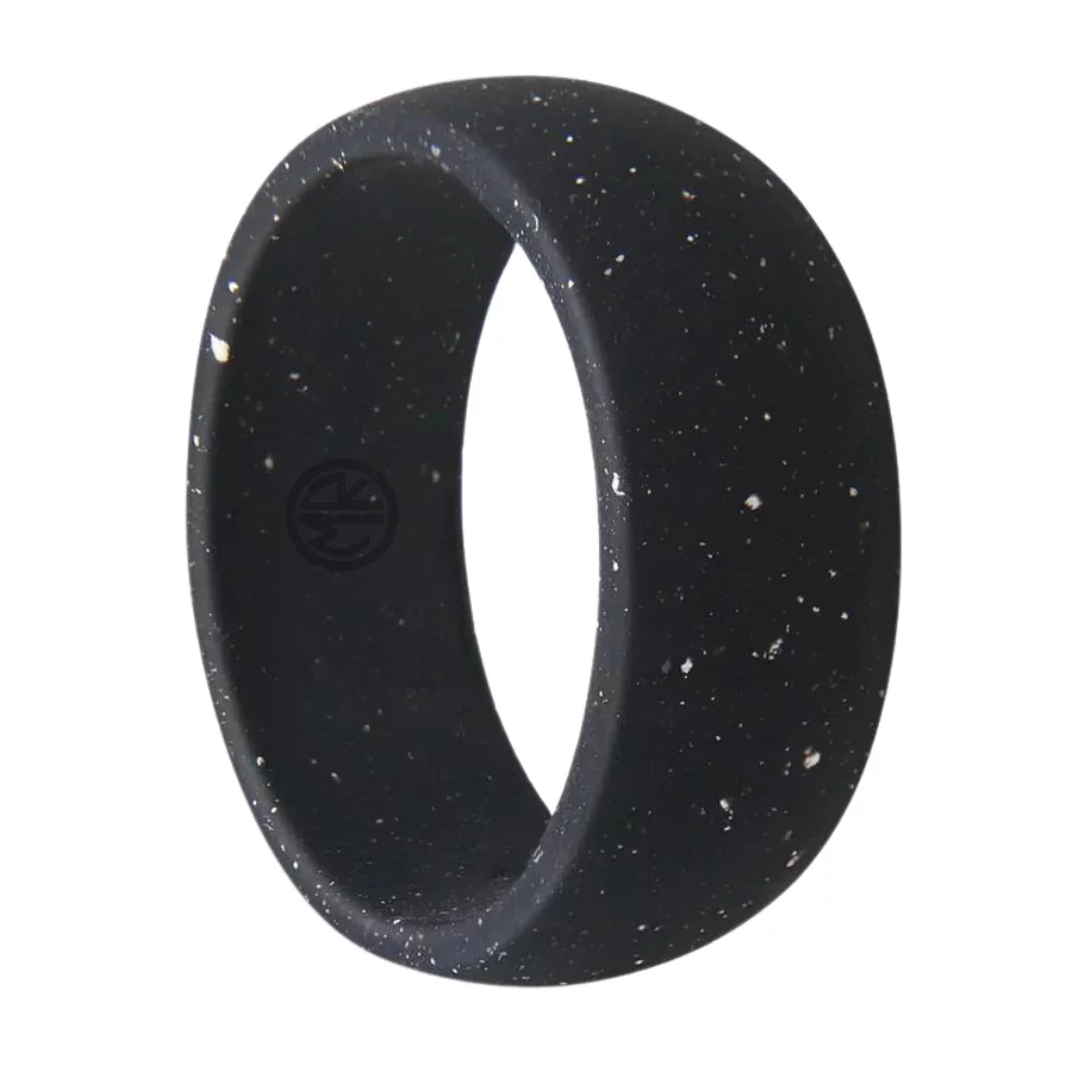 Mens 8.7mm Black Silicone Ring