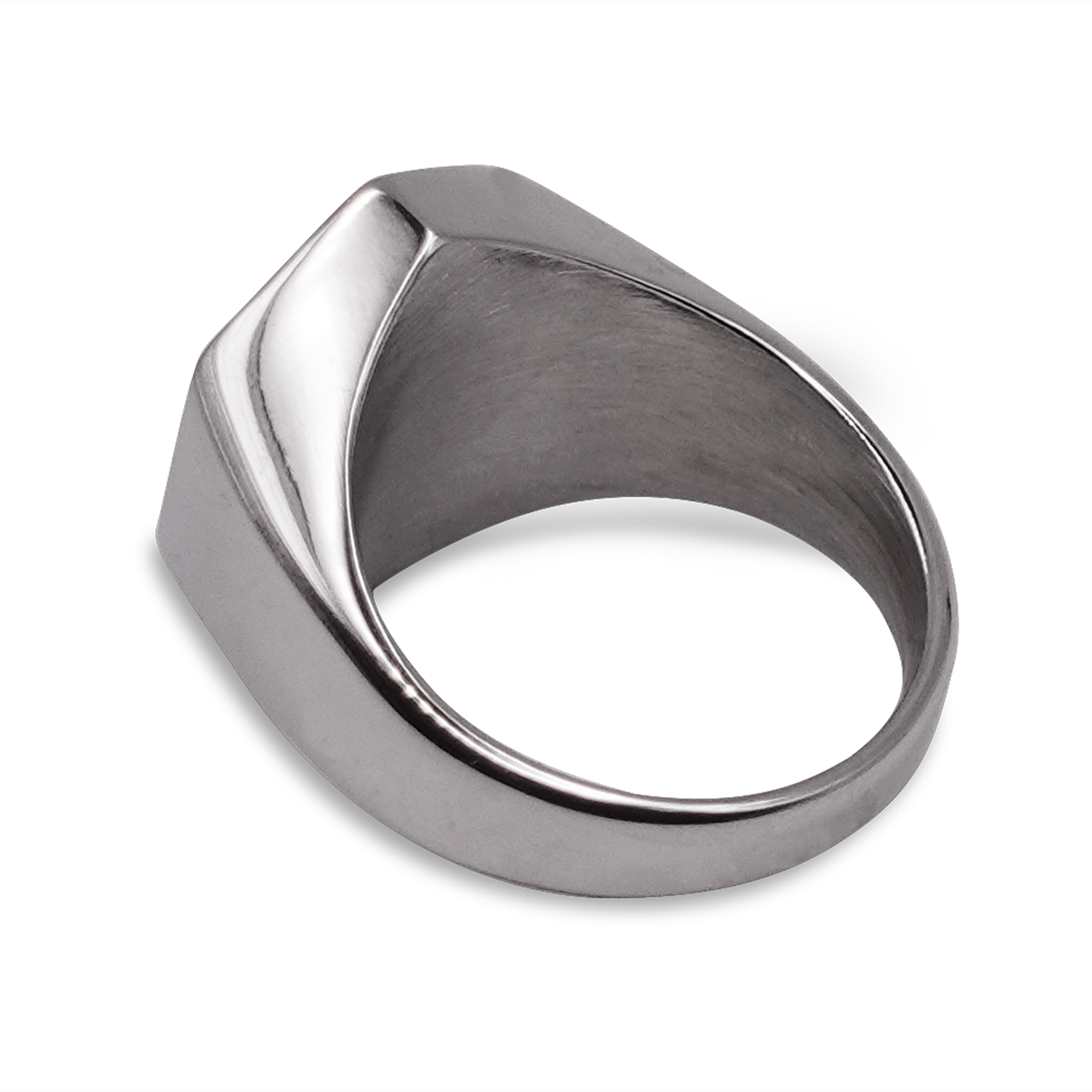 Black Hexagonal Mens Signet Ring