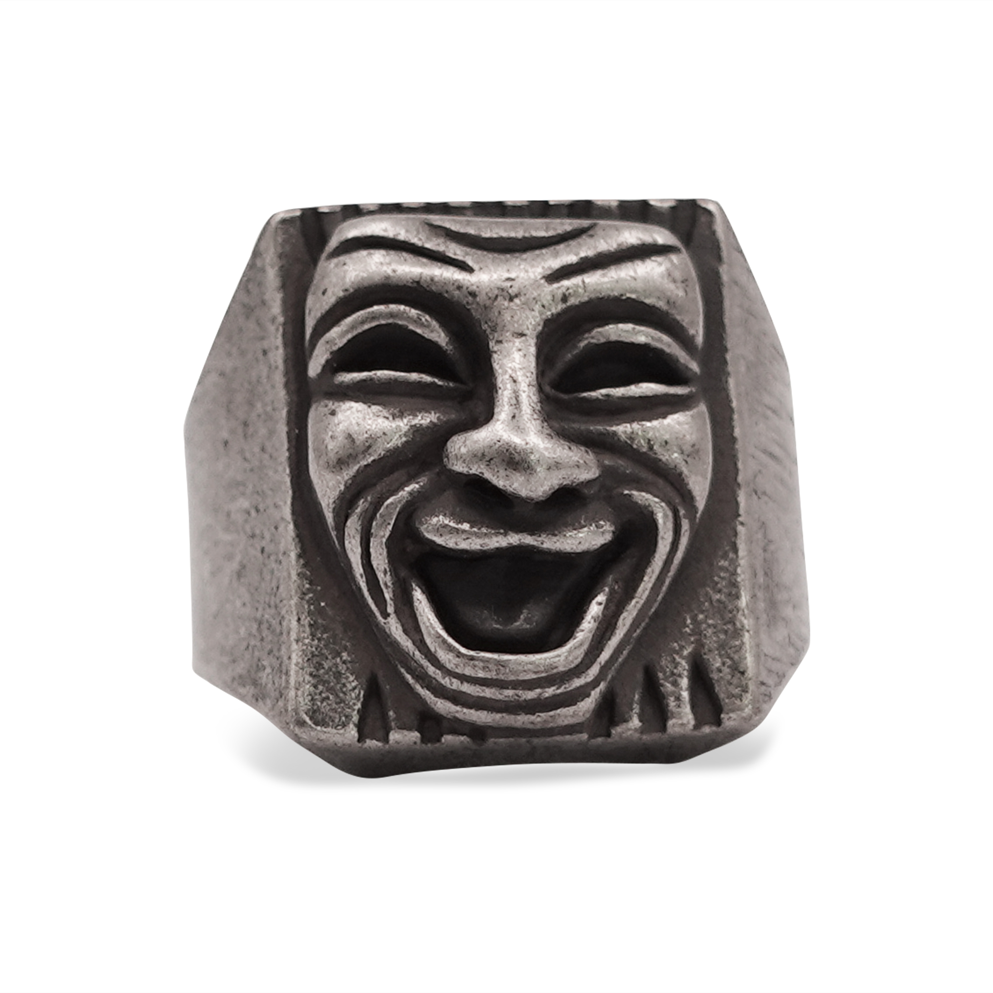 Rhapsody's Vintage Drama-Faced Silver Signet Ring