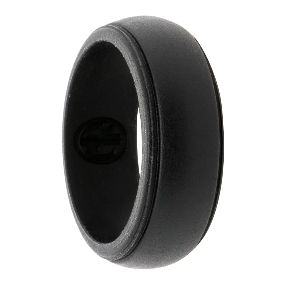 Black Silicone Ring with Step Edge 8mm